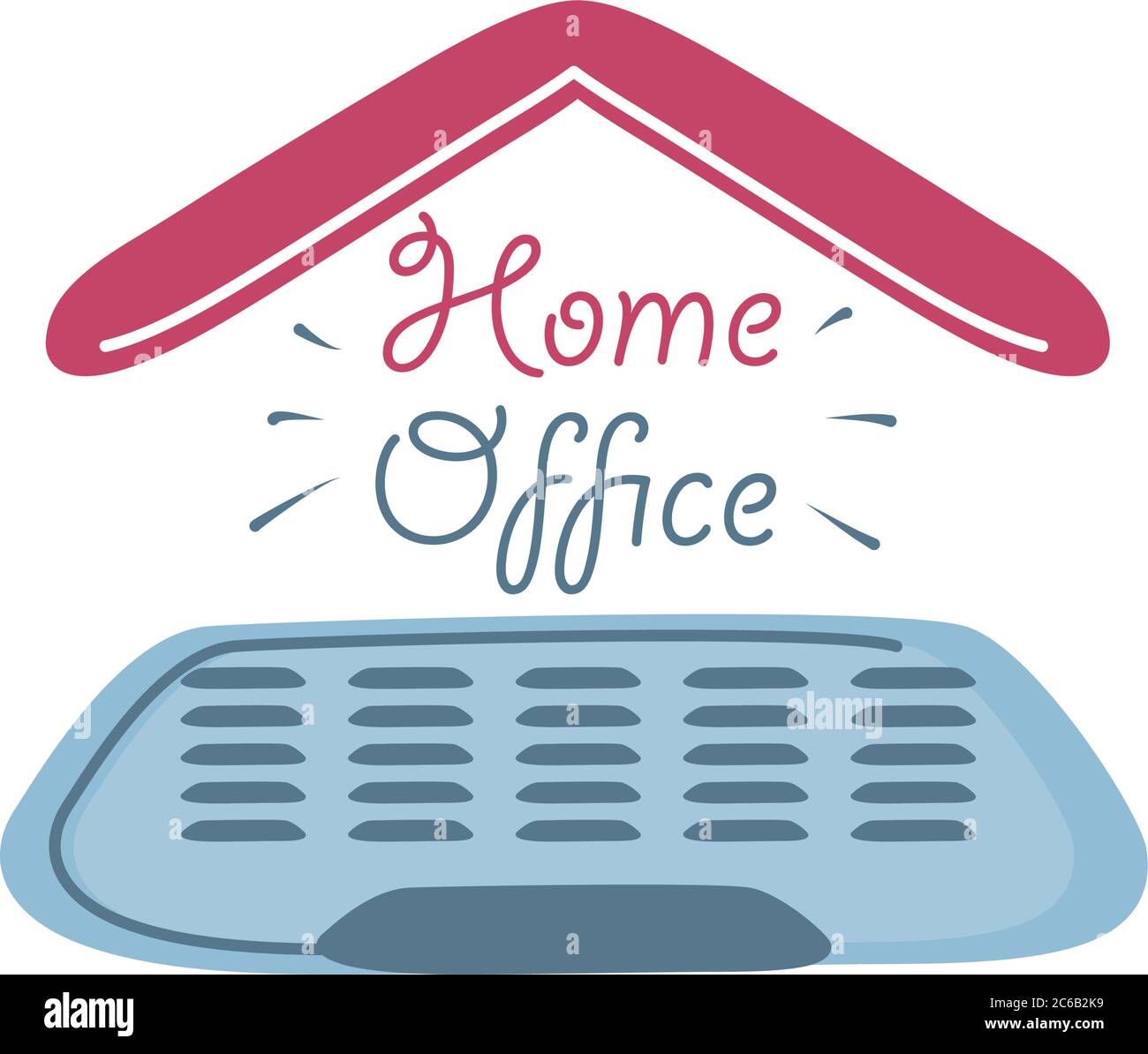 home office, lettering about working at home vector illustration design ...