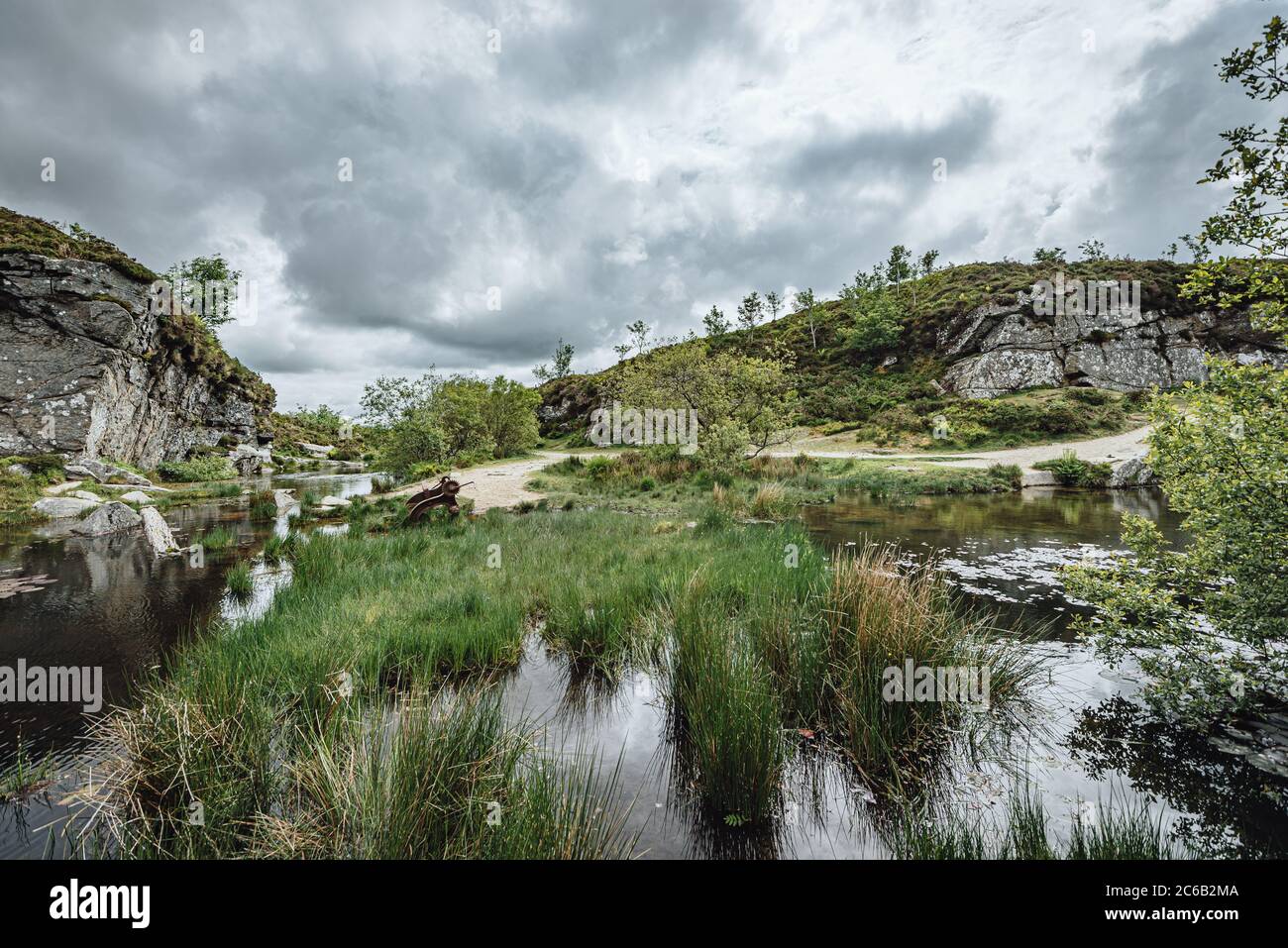 Haytor granite quarry, Haytor Down, Dartmoor, Devon, England, UK Stock ...