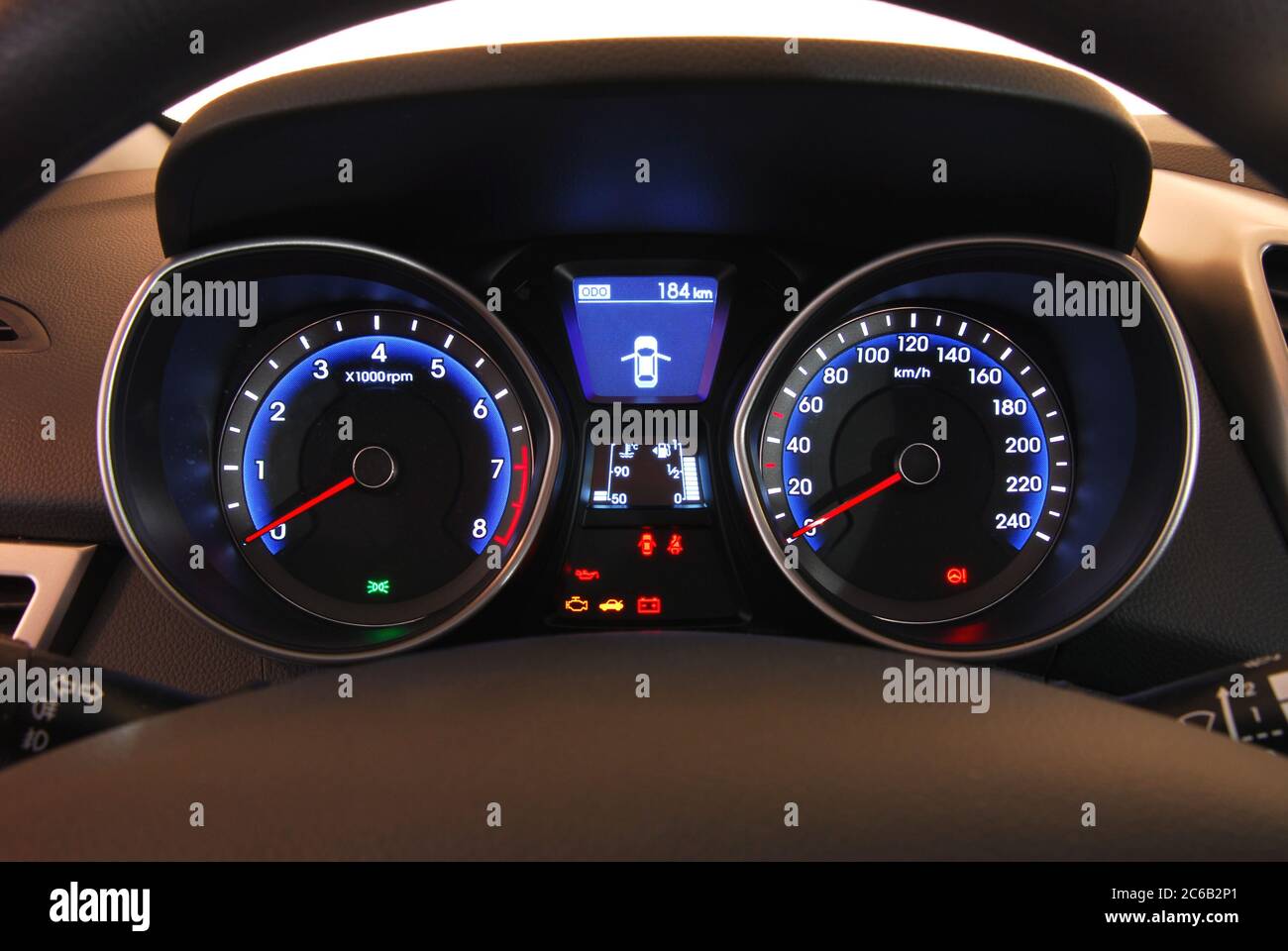 illuminated instrument panel with the passenger car Stock Photo - Alamy