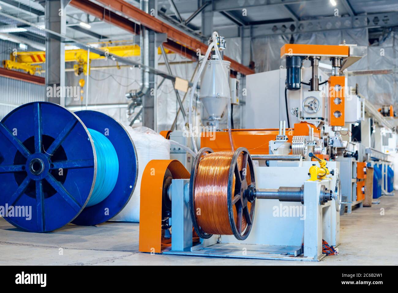 Inside the new factory manufacturing electrical cable. Cable production ...