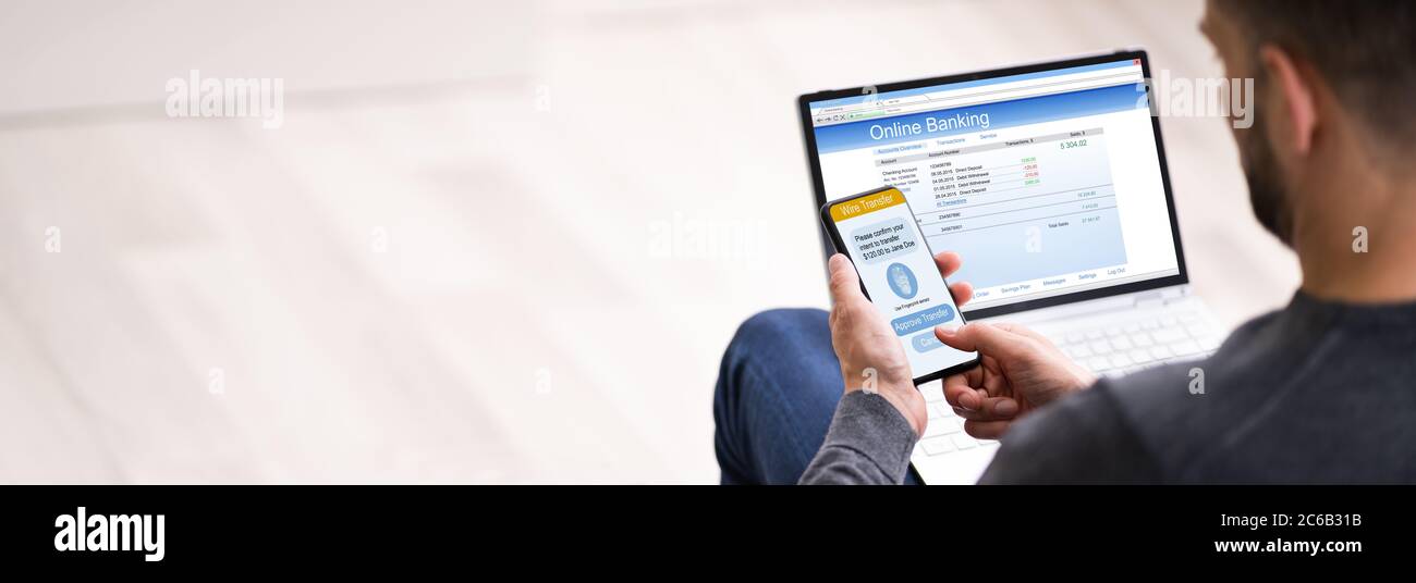 Online Banking Mobile Ecommerce 2 Factor Authentication App Stock Photo ...