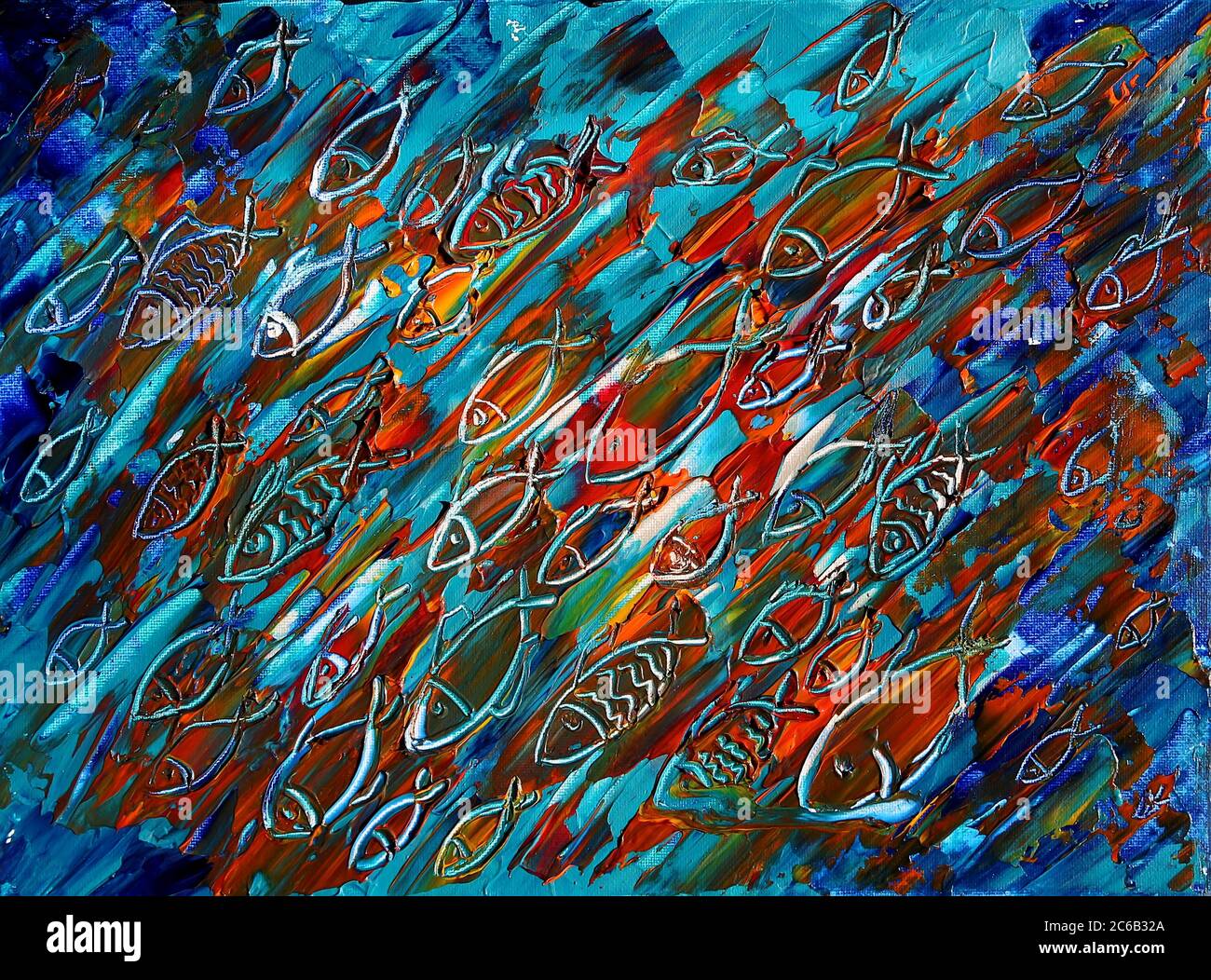 Abstract painting goldfish hi-res stock photography and images - Alamy