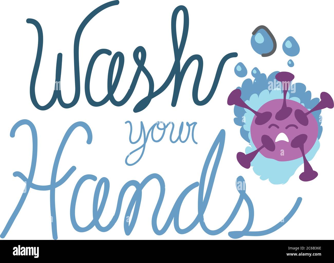 wash your hands, hands wash with soap vector illustration design Stock ...