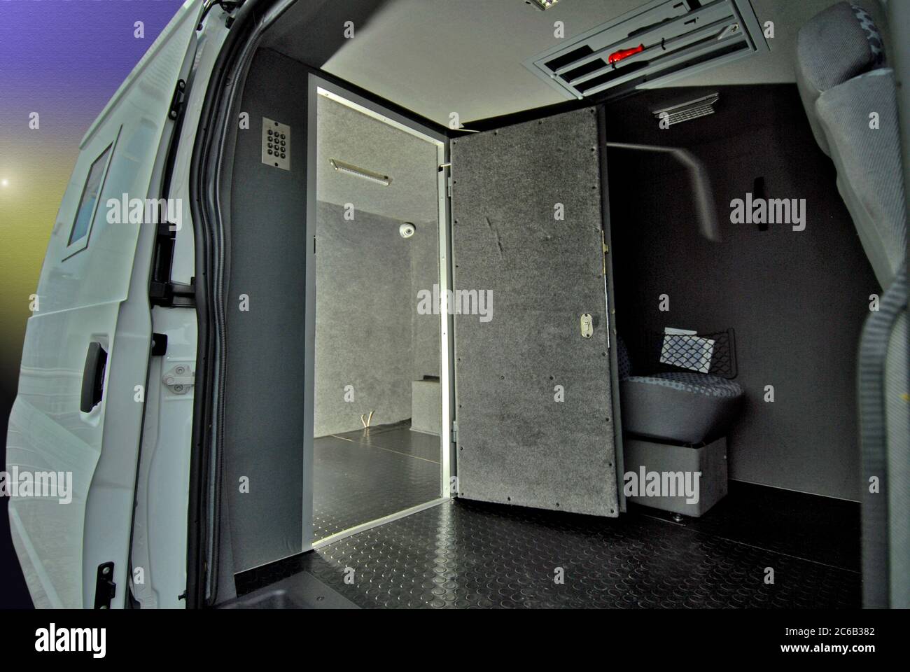 inside the armored car to transport money Stock Photo - Alamy