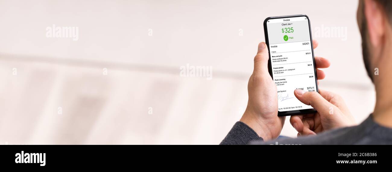 Digital Invoice Accounting And Audit Finance Software Stock Photo - Alamy