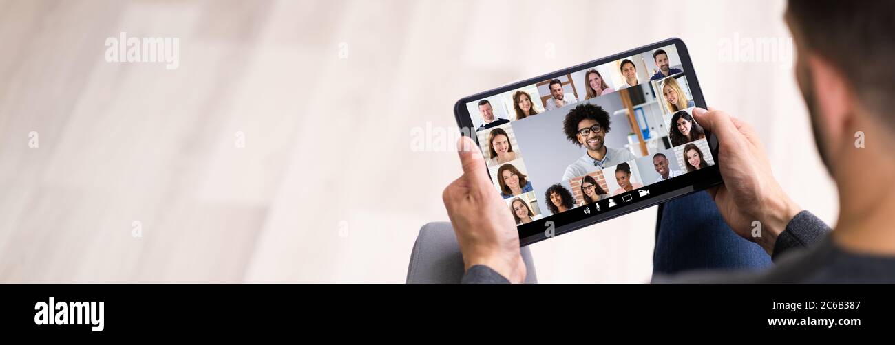 Work From Home Video Conference Webinar Call Stock Photo - Alamy