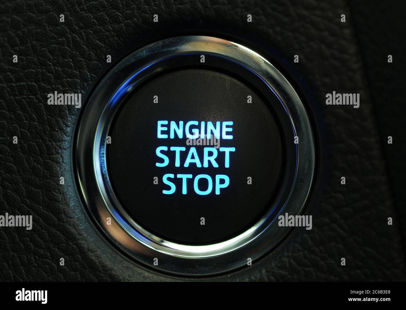 Start stop engine button on a modern car dashboard Stock Photo - Alamy