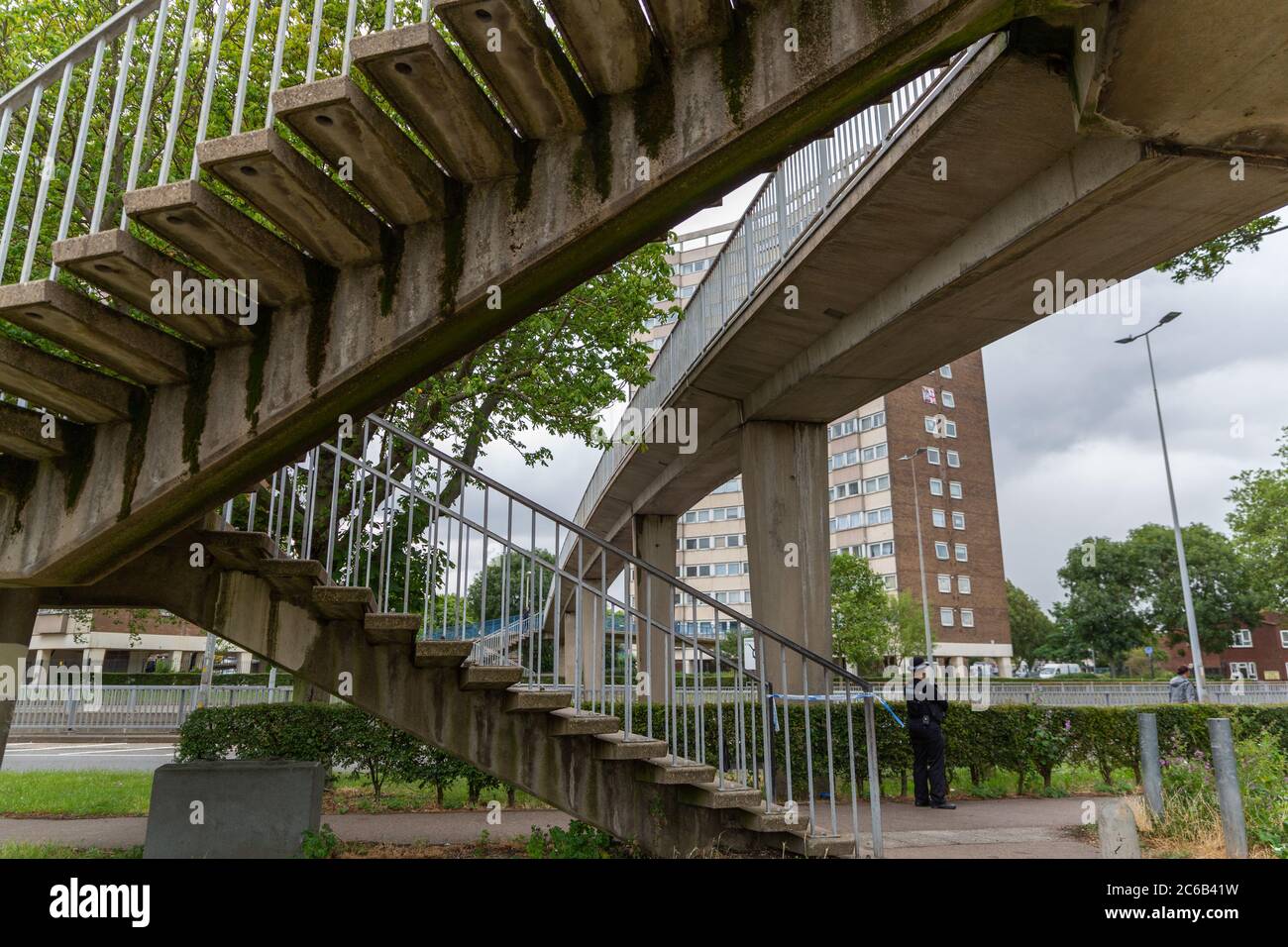 Southend-on-Sea, UK. 8th July, 2020. A police cordon is in place around ...