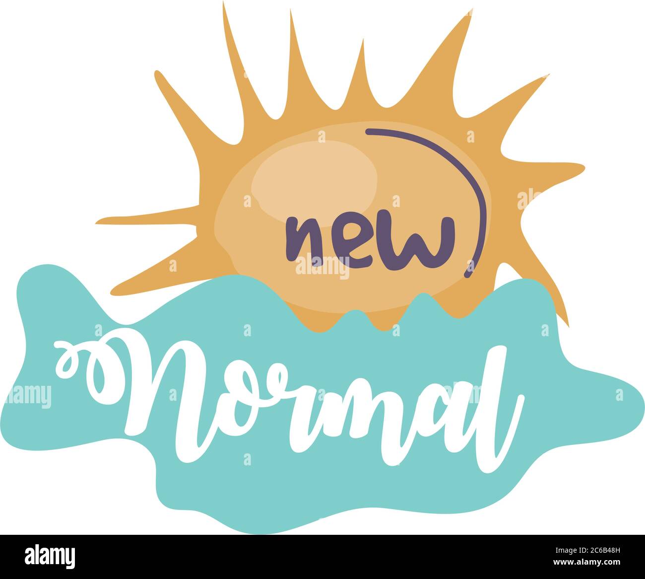 new normal label, lettering about new normal vector illustration design ...