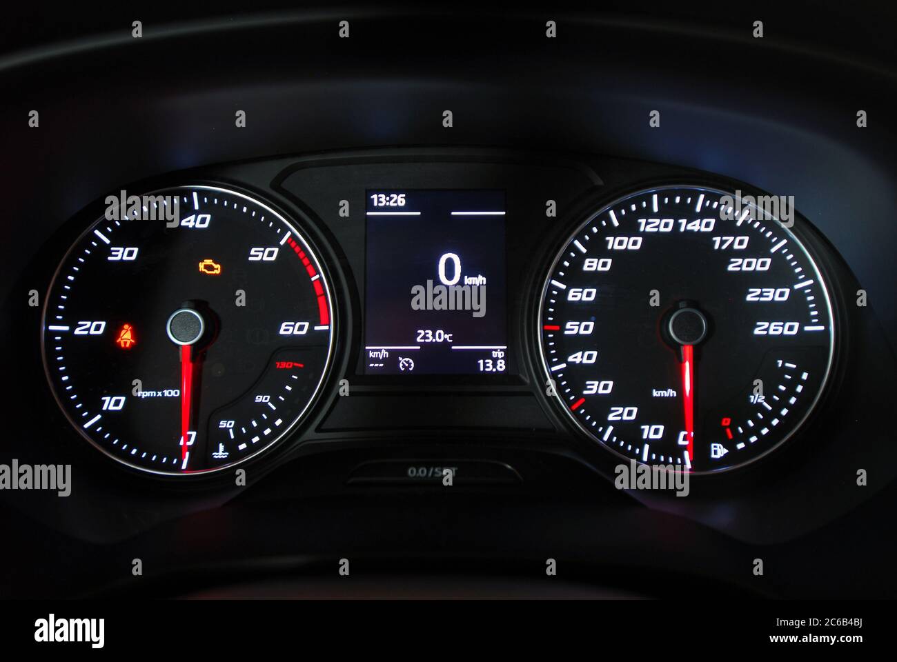 illuminated instrument panel with the passenger car Stock Photo - Alamy