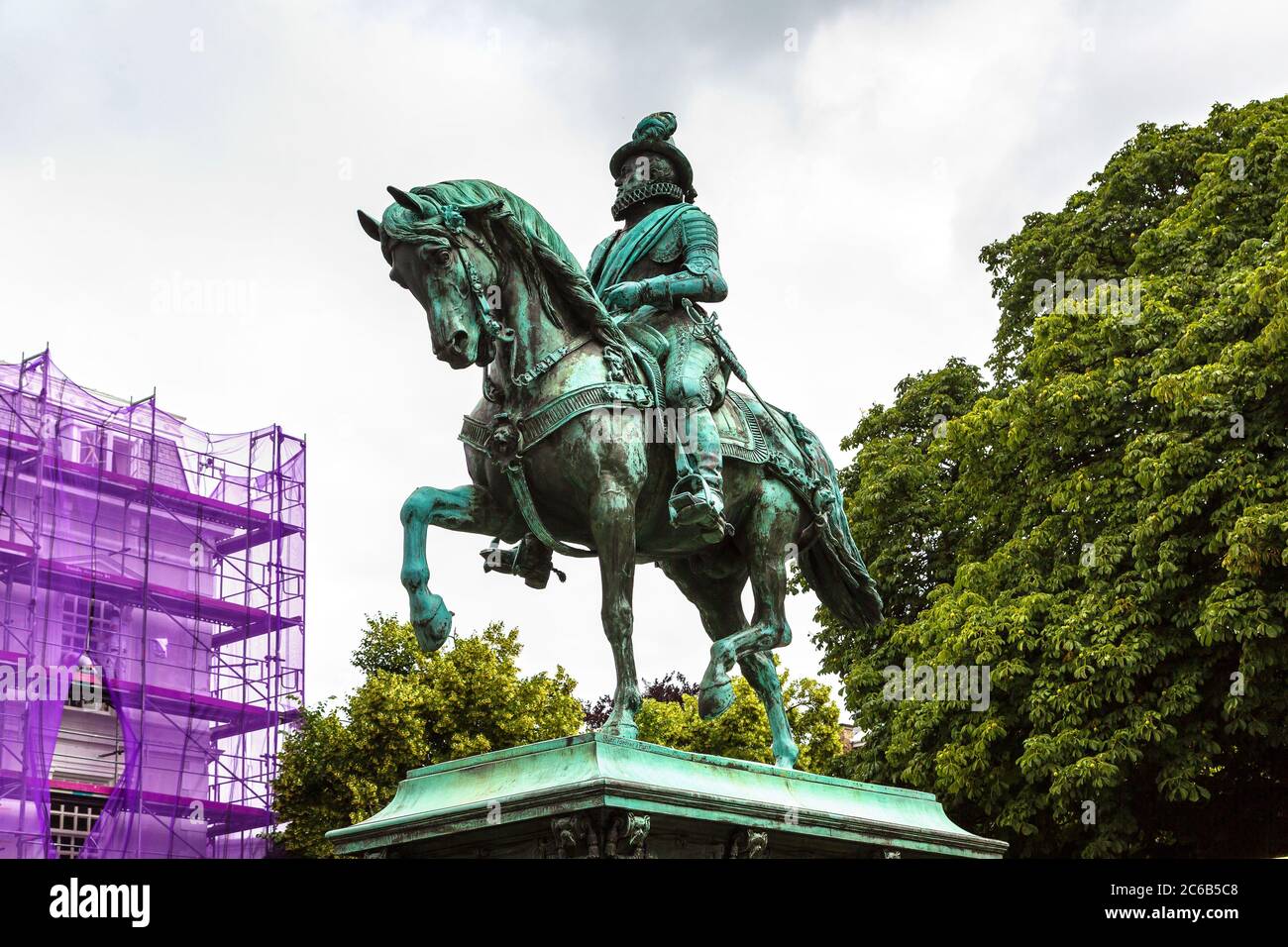 The statue of William I in Hague in a beautiful summer day, The ...