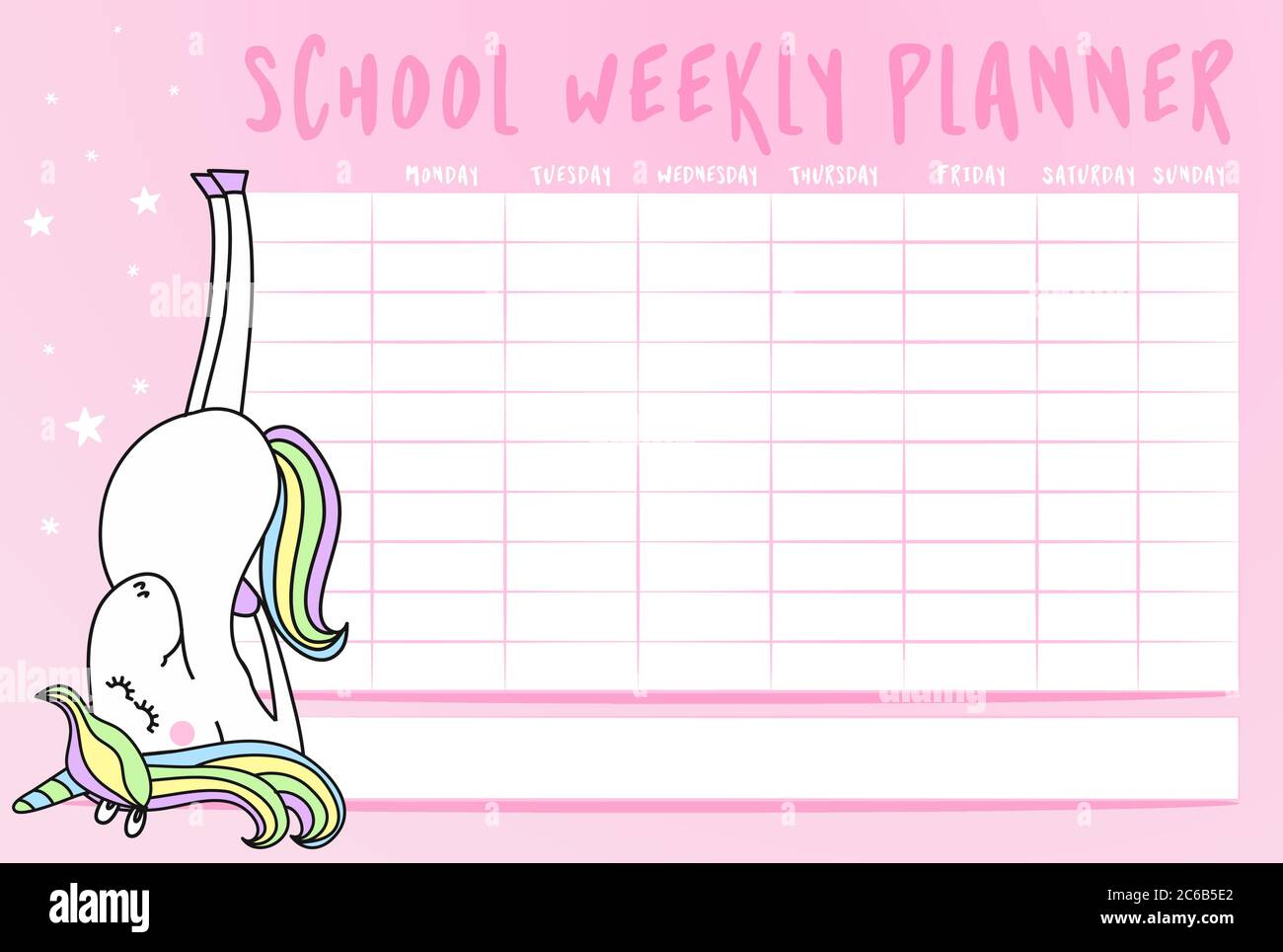 School timetable with cute unicorn doodle Stock Vector Image & Art - Alamy