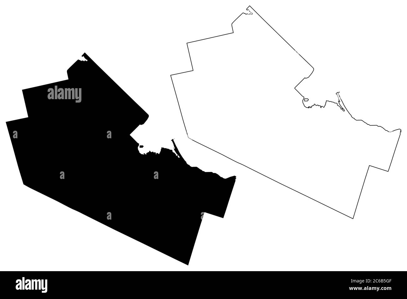 Hamilton City (Canada, Ontario Province) map vector illustration ...