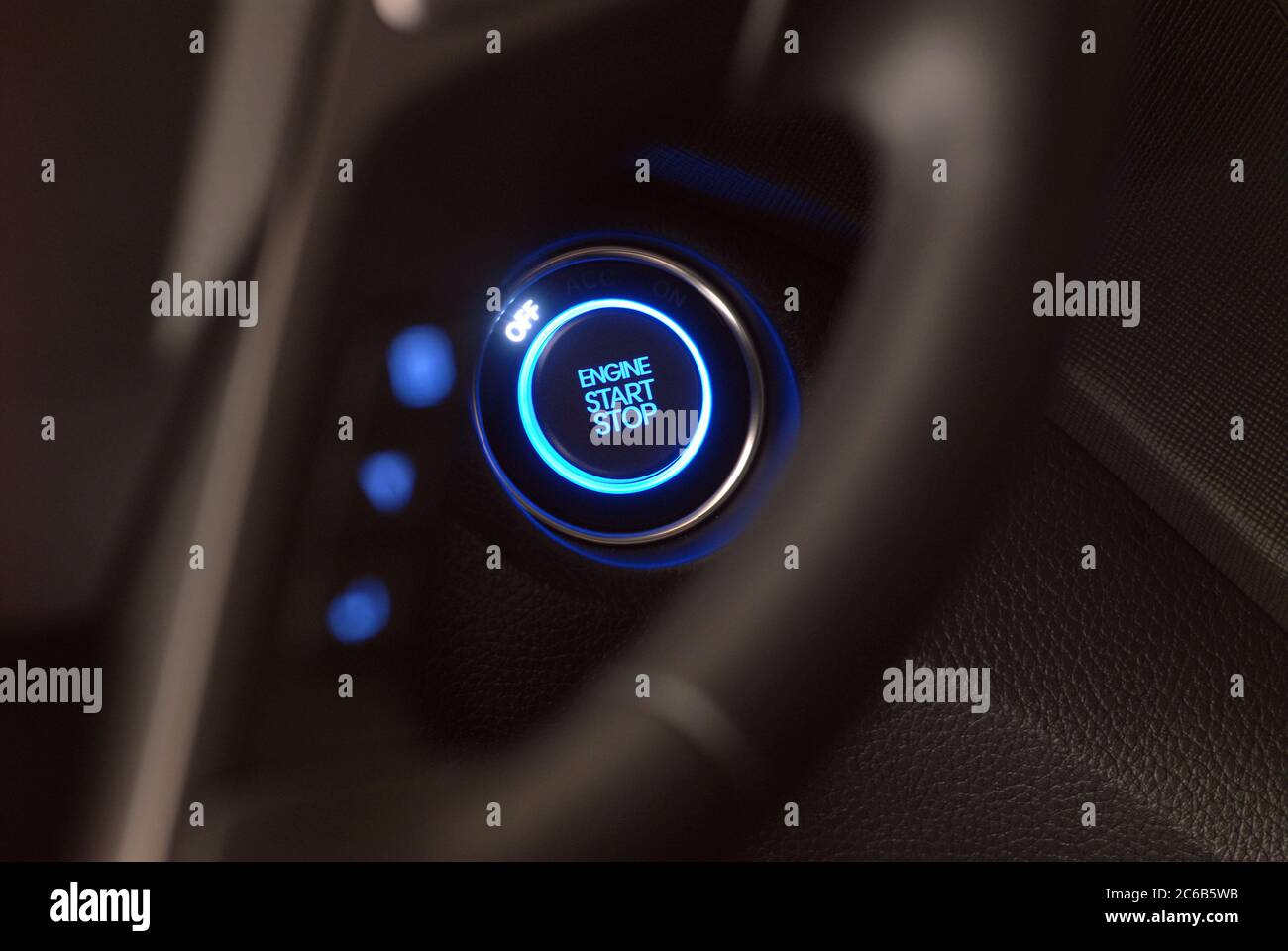 Start stop engine button on a modern car dashboard Stock Photo - Alamy