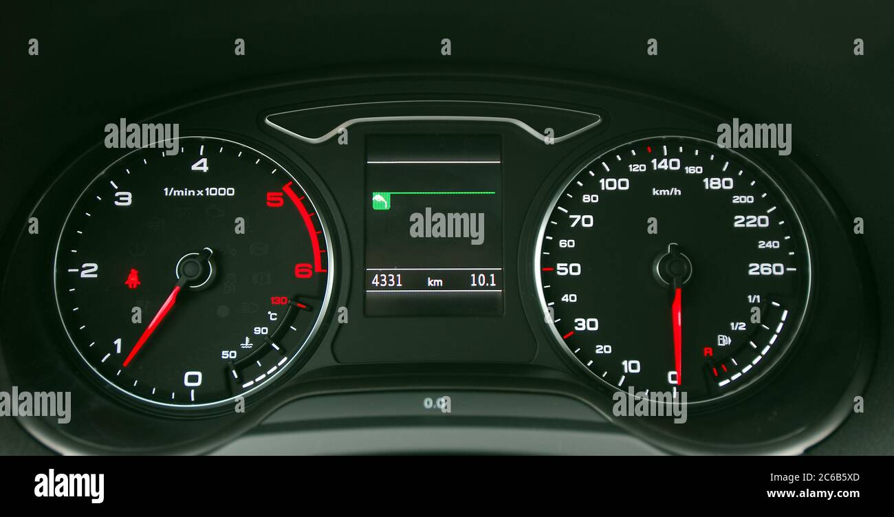 illuminated instrument panel with the passenger car Stock Photo - Alamy