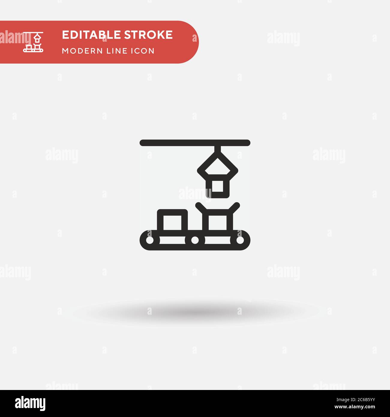 Conveyor Simple vector icon. Illustration symbol design template for ...