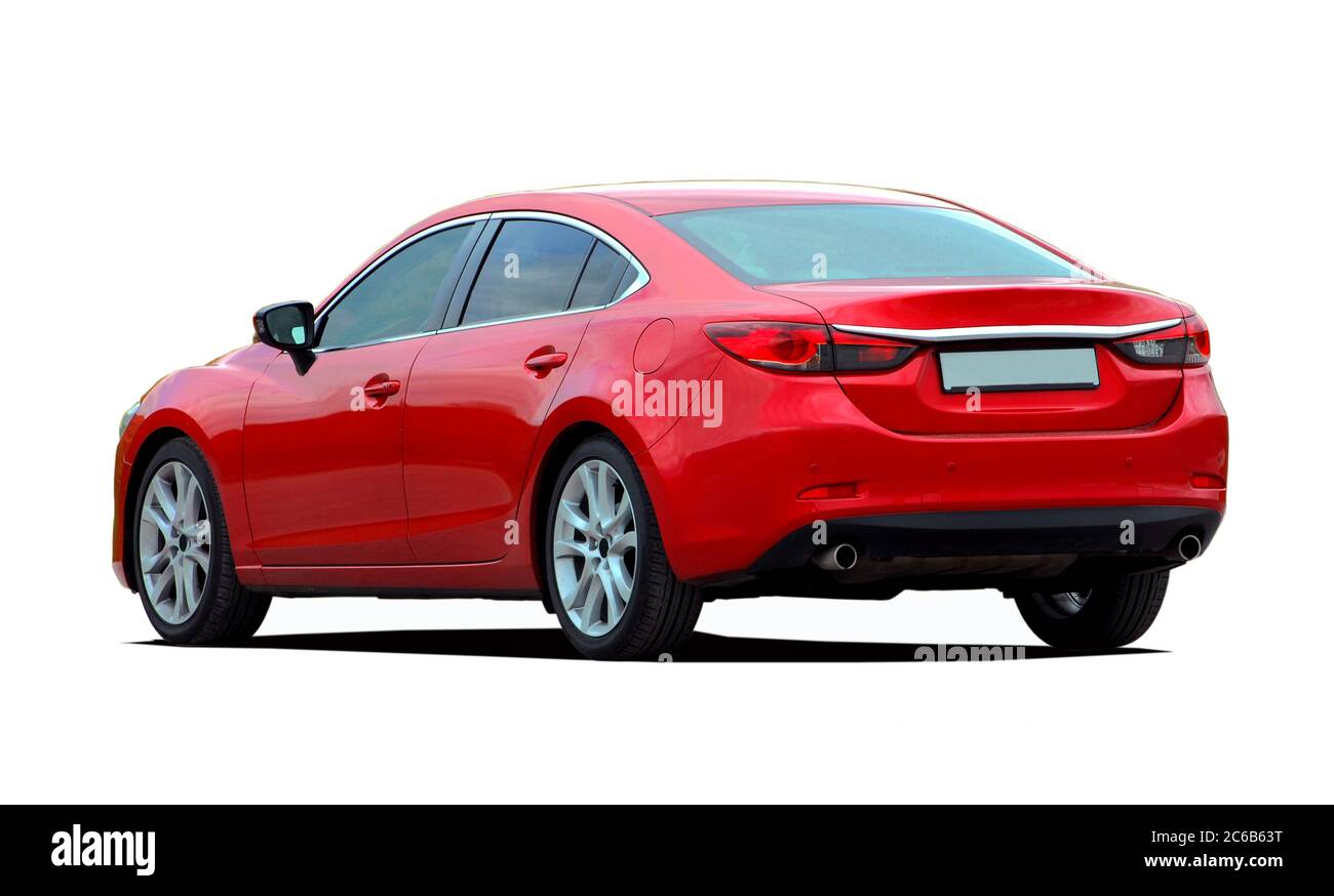 red sedan rear view Stock Photo - Alamy