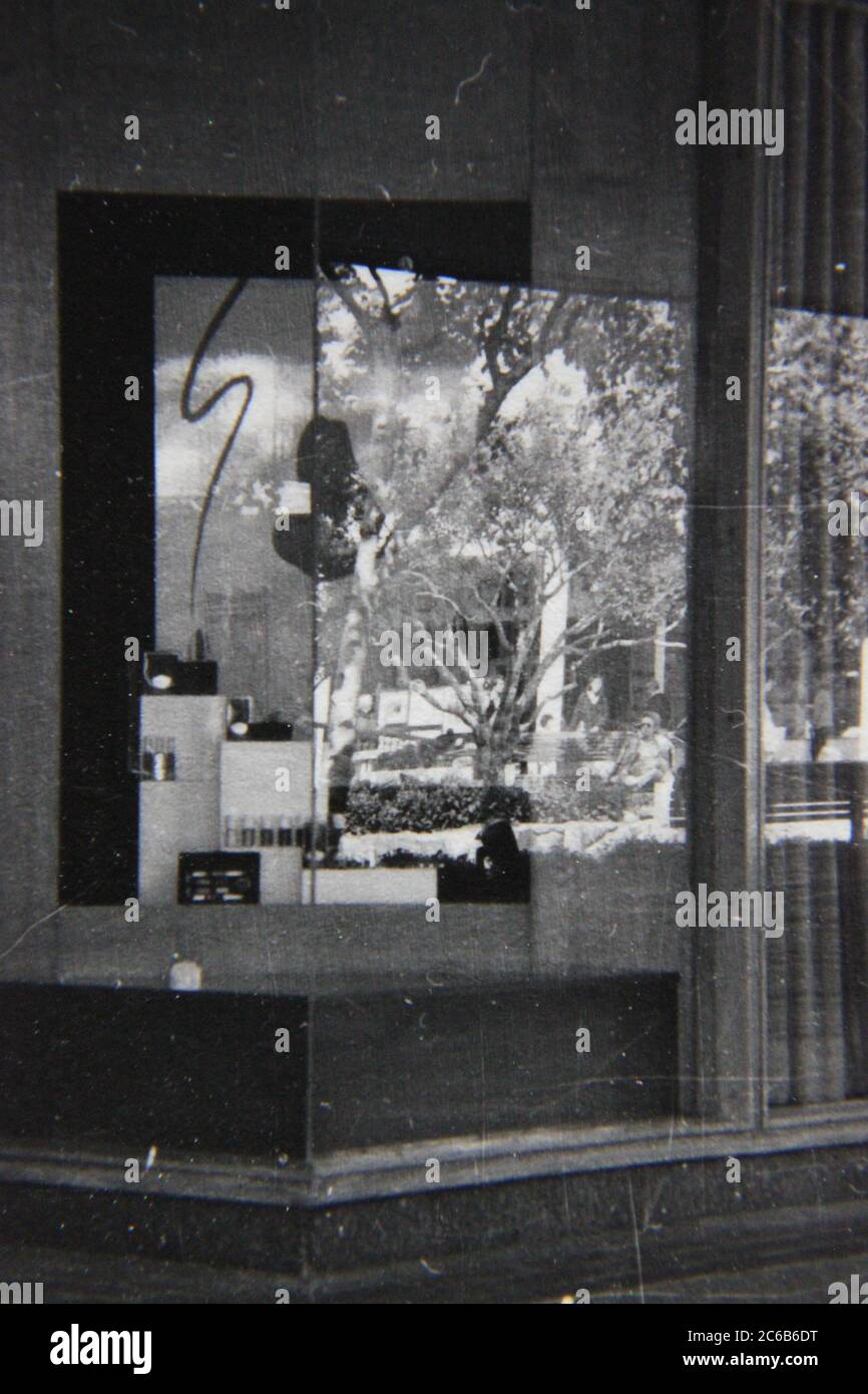 Fine 70s vintage black and white lifestyle photography of store windows ...