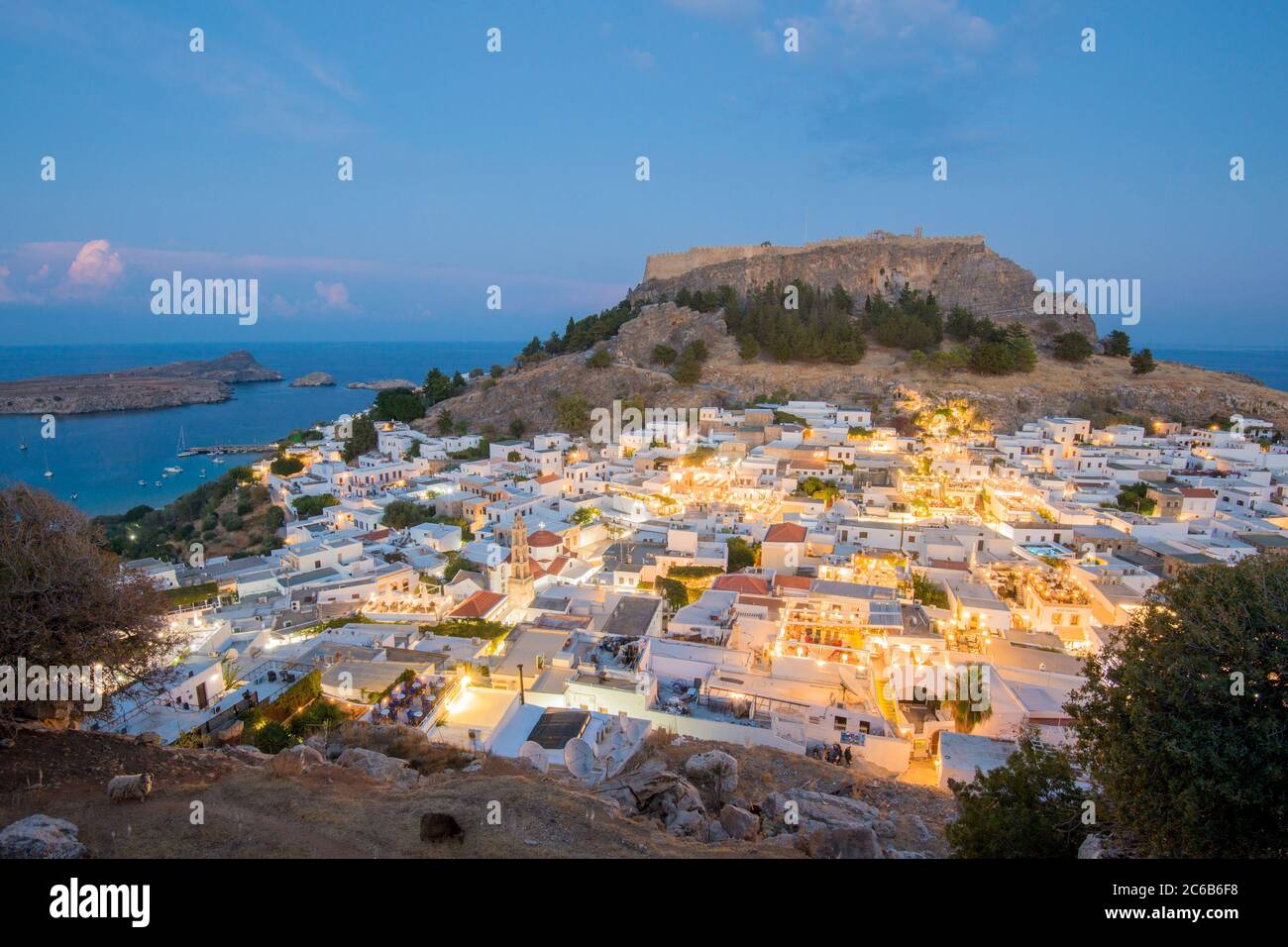 Lindos by night hi-res stock photography and images - Alamy