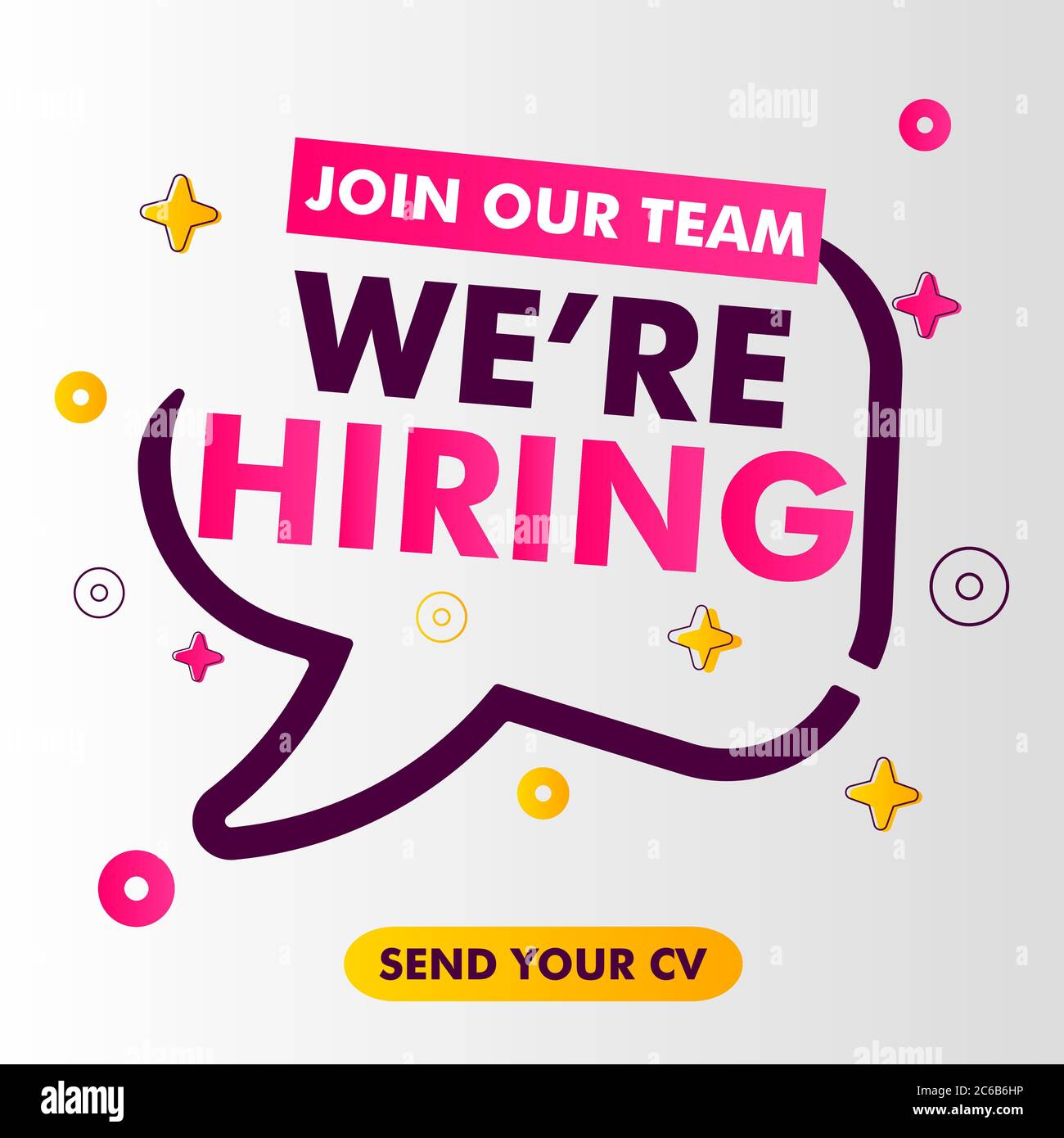 Hiring now text on Stock Vector Images - Alamy