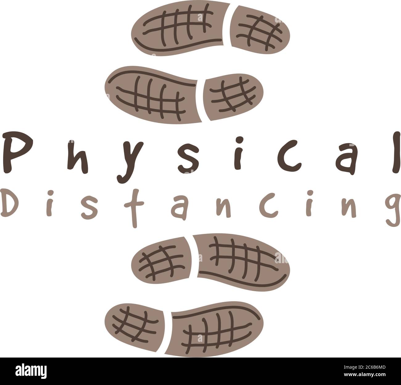 symbol of caution, physical distancing vector illustration design Stock ...
