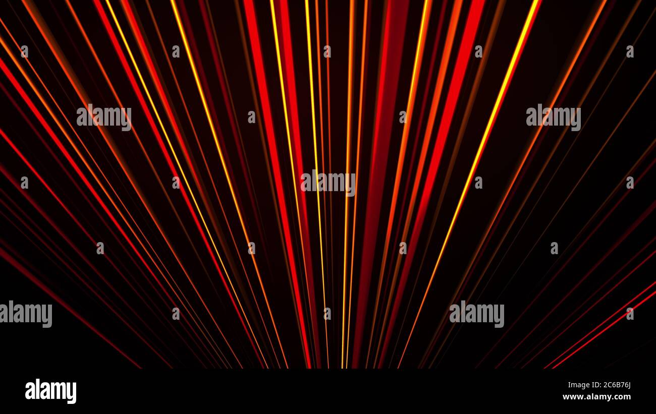 Abstract neon glow of spotlight lines, computer generated. 3d rendering ...
