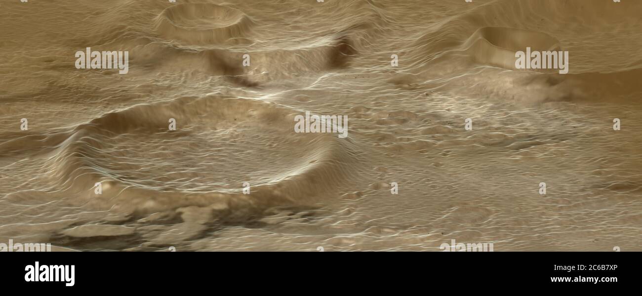 alien terrain with craters made in 3d software Stock Photo - Alamy
