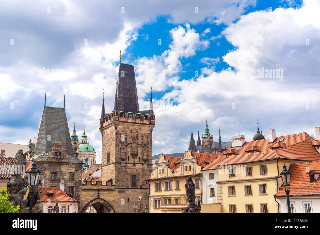 Karlov or charles bridge in Prague in a summer day Stock Photo - Alamy