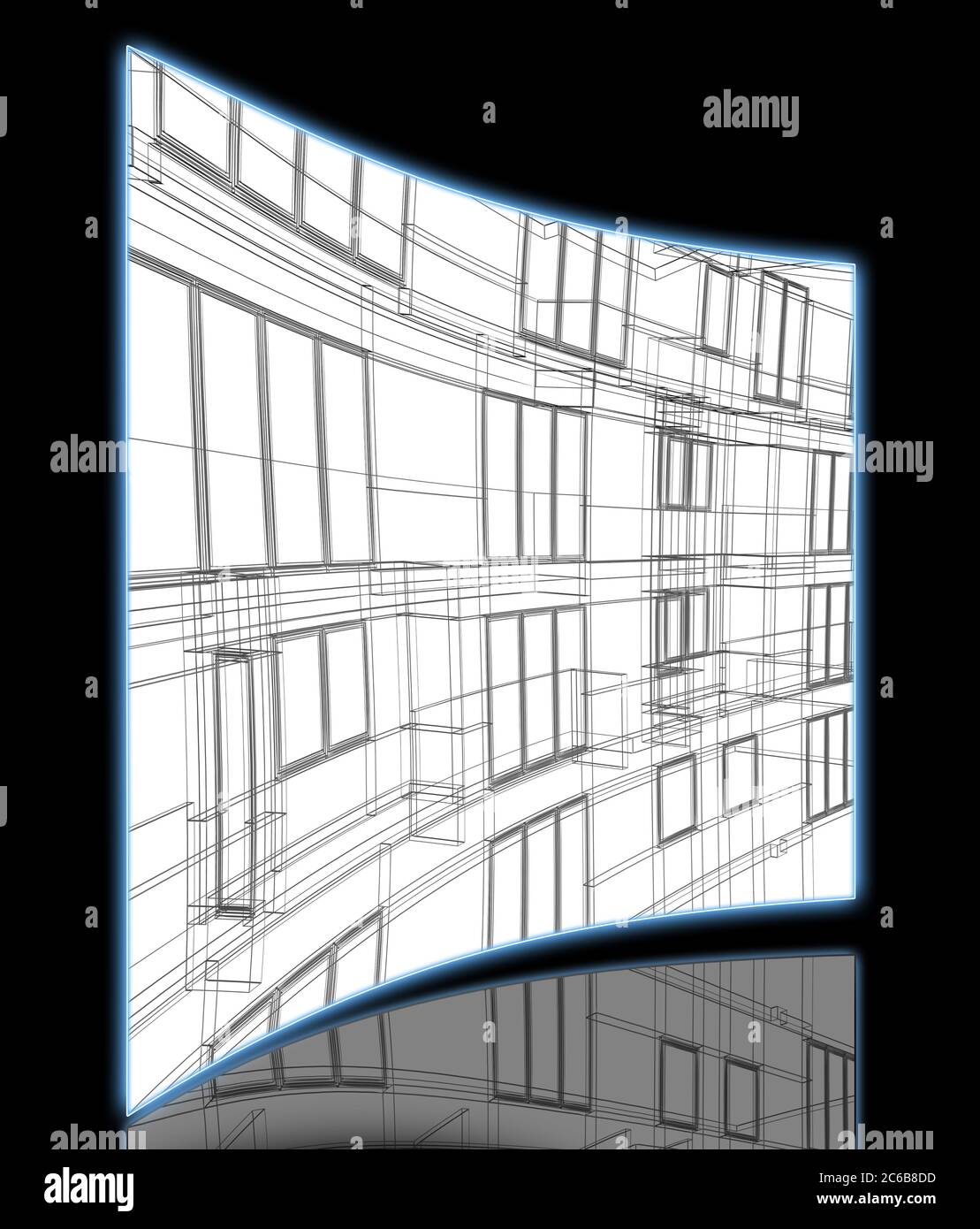 Wire Frame Architectural Background made in 3d software Stock Photo - Alamy