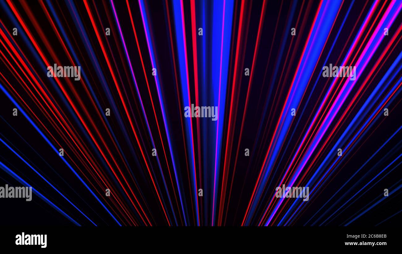 Abstract neon glow of spotlight lines, computer generated. 3d rendering ...