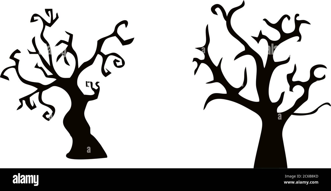 Silhouette of HALLOWEEN tree. VECTOR Suitable for printing Stock Vector ...