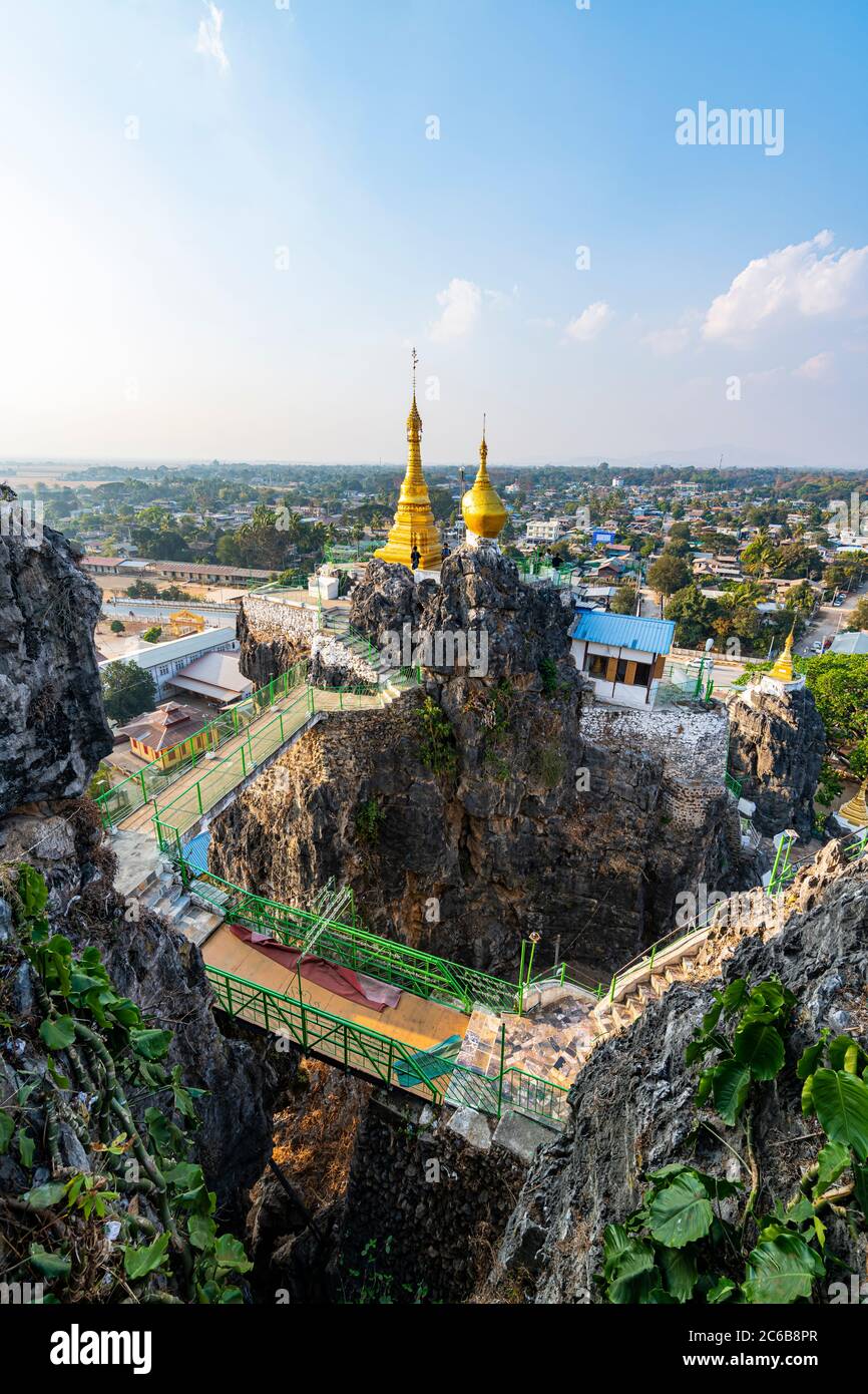 Taung Kew Paya built on rocks, Loikaw, Kayah state, Myanmar (Burma), Asia Stock Photo - Alamy