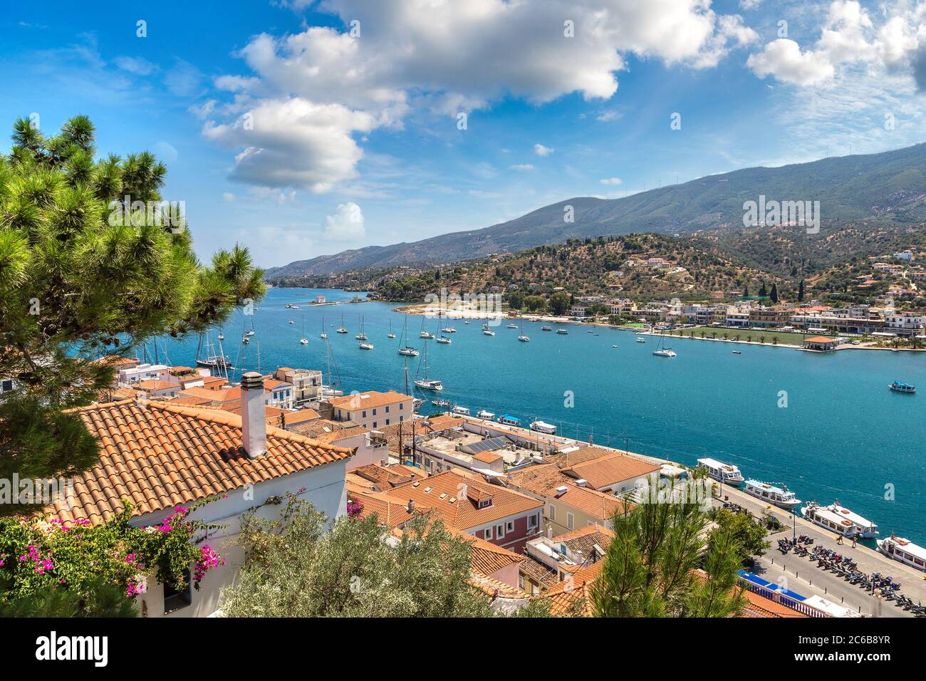 Aerial view landscape harbor poros hi-res stock photography and images ...