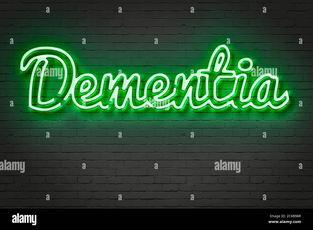 writing words ' DEMENTIA ' on bricks background made in 2d software ...