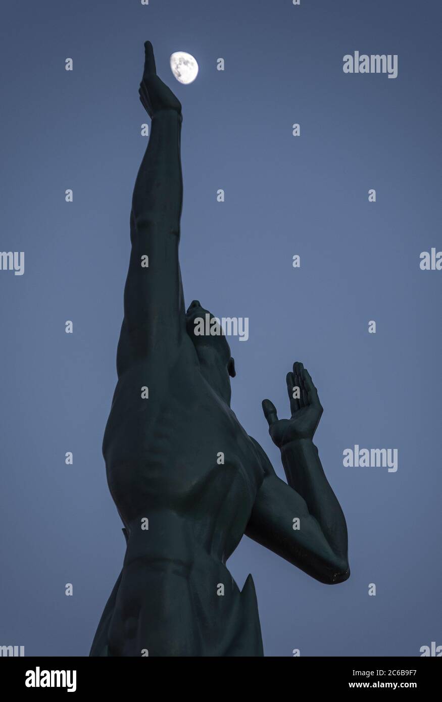 Statue of eternal life with the moon Stock Photo - Alamy