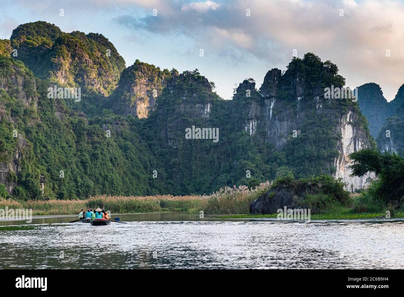 Limestone mountains in the scenic Trang An Landscape Complex, UNESCO ...