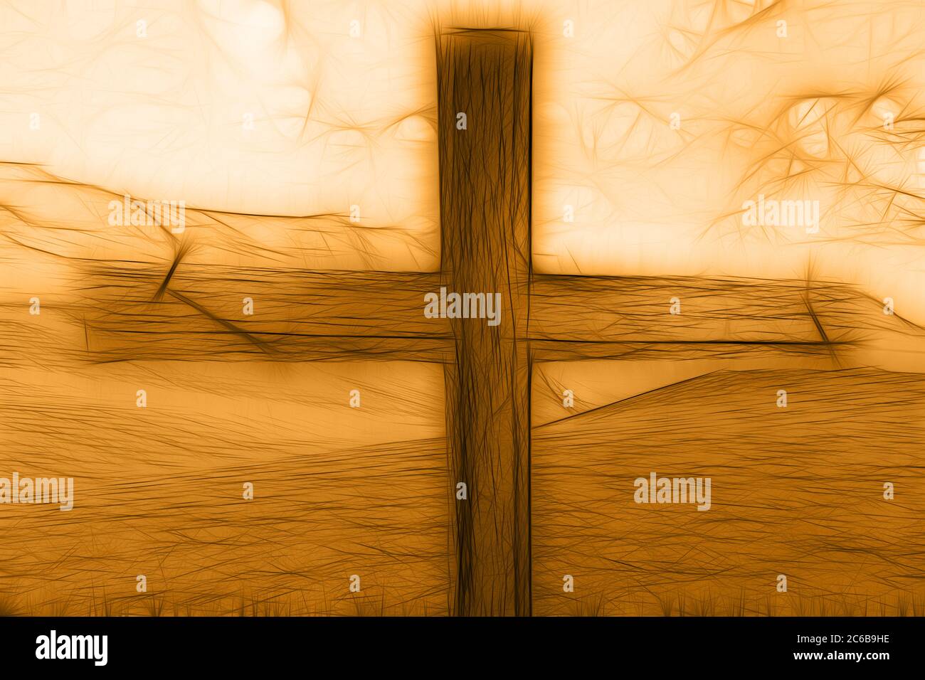 The cross end two nails made in 3d software Stock Photo - Alamy