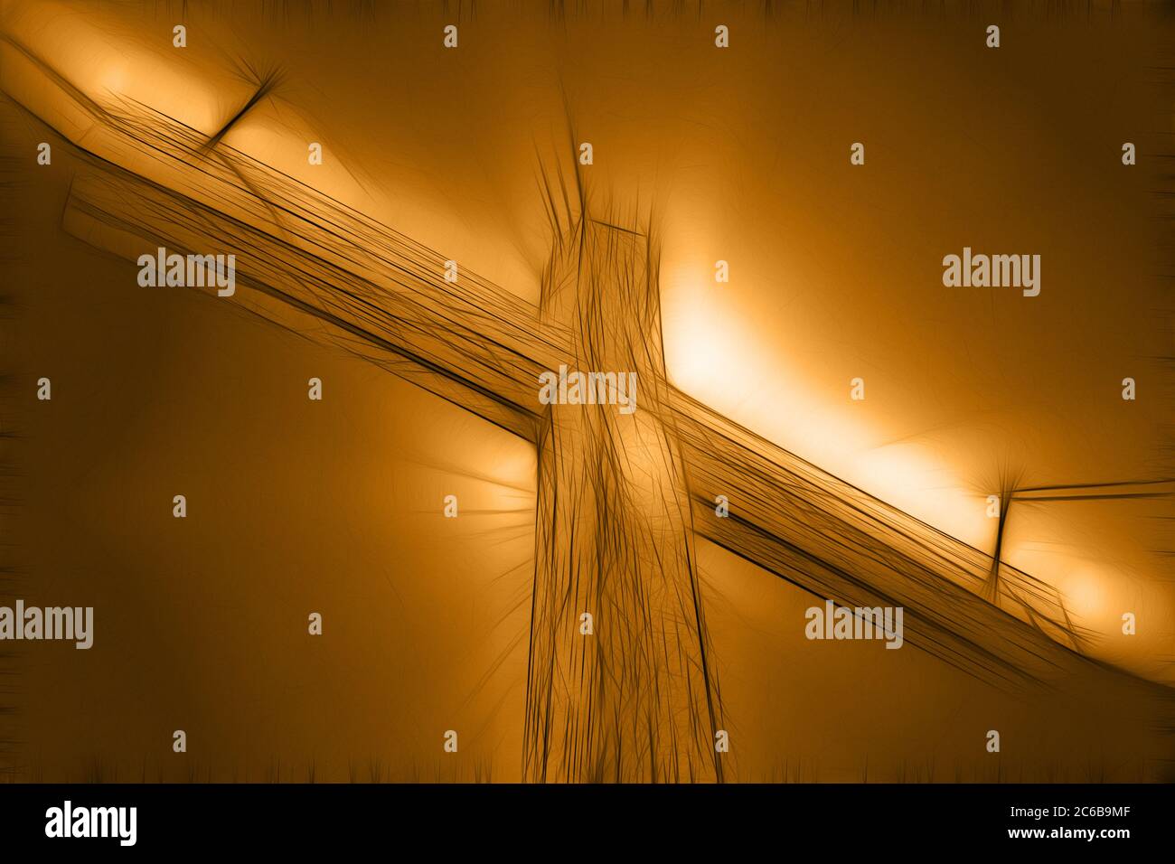 The cross end two nails made in 3d software Stock Photo - Alamy