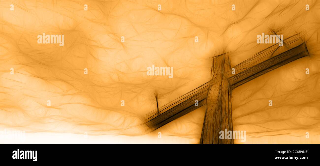 The cross end two nails made in 3d software Stock Photo - Alamy