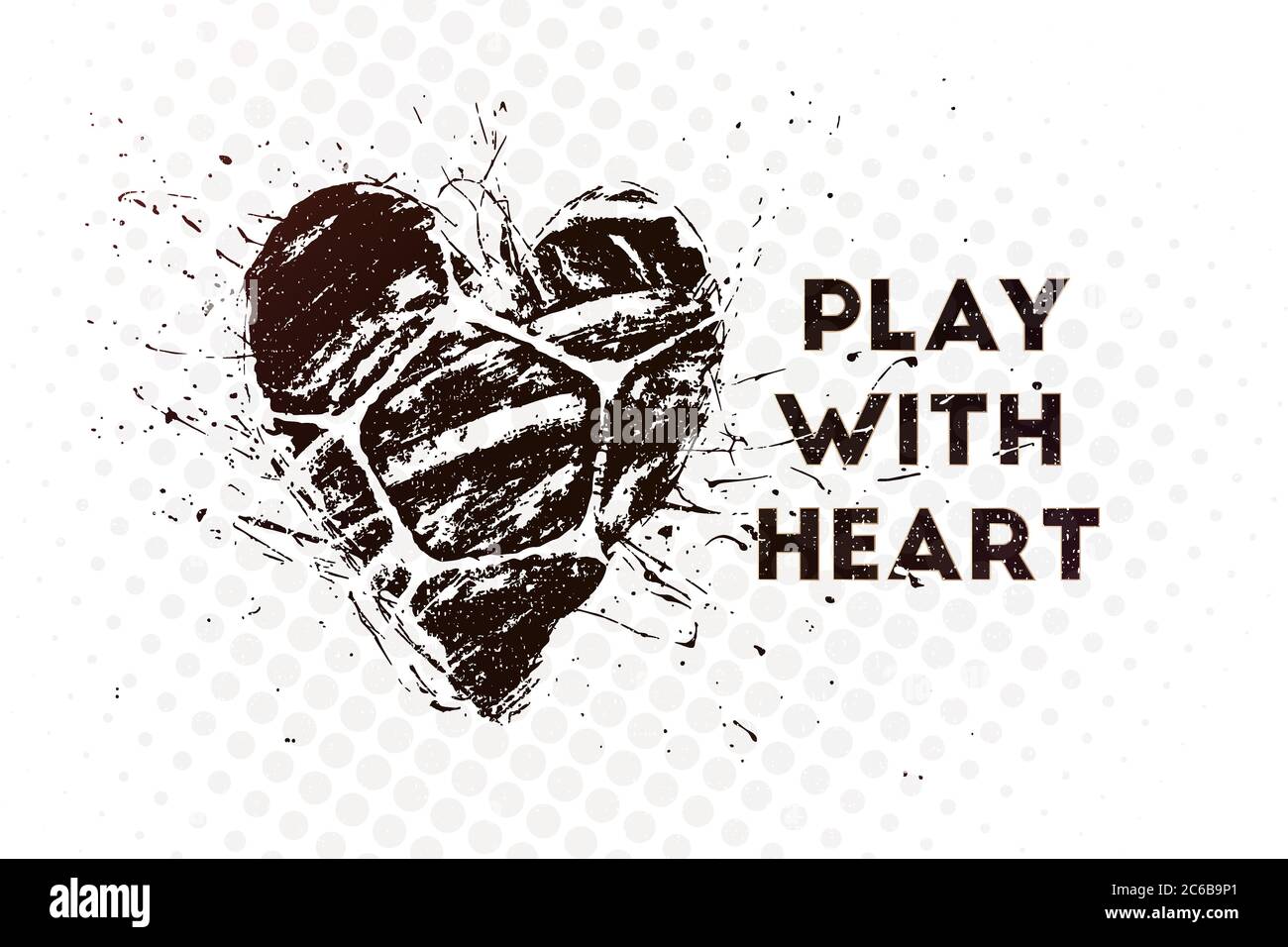 Play with heart. Vector illustration of abstract football background ...