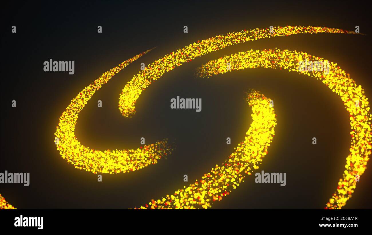 Computer generated a burst radial spline particles. 3d rendering of ...