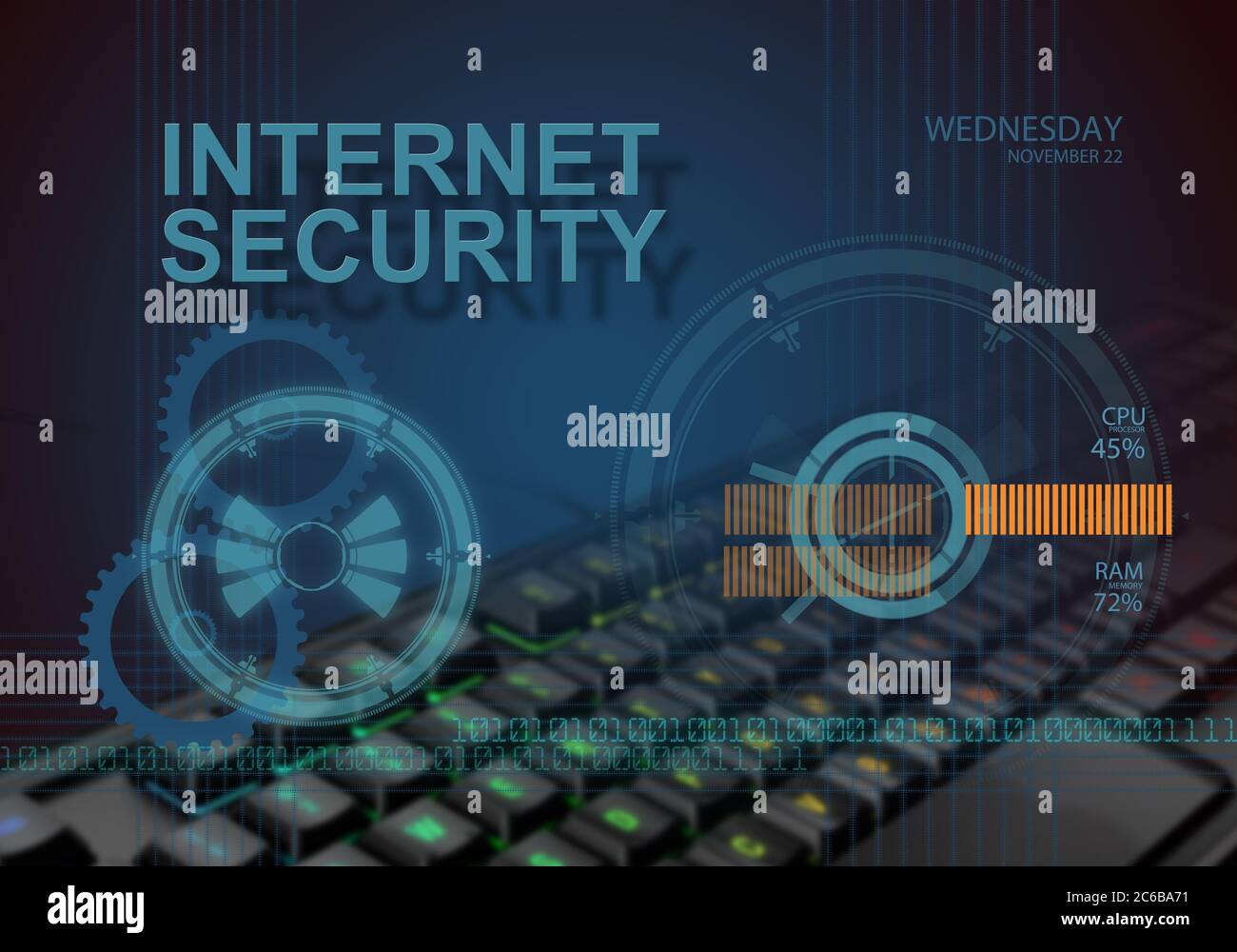 hi tech infographics of internet security made in 3d software Stock ...