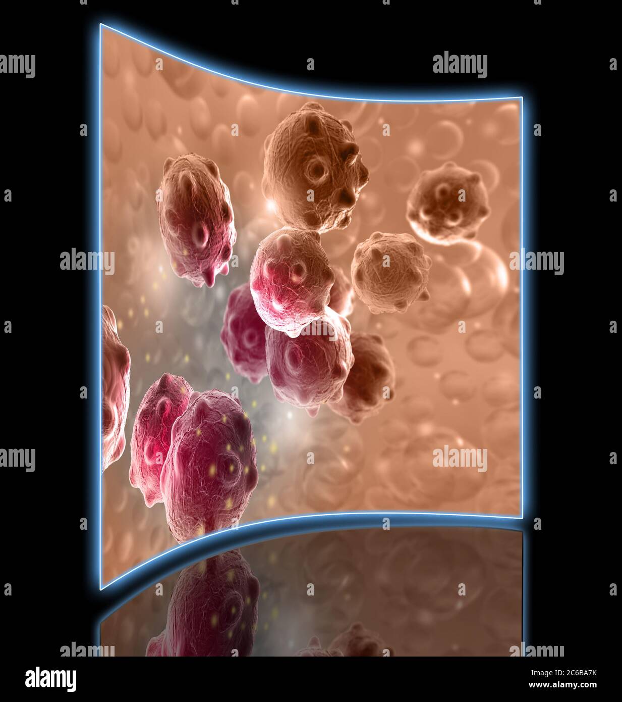 cancer cell made in 3d software Stock Photo - Alamy