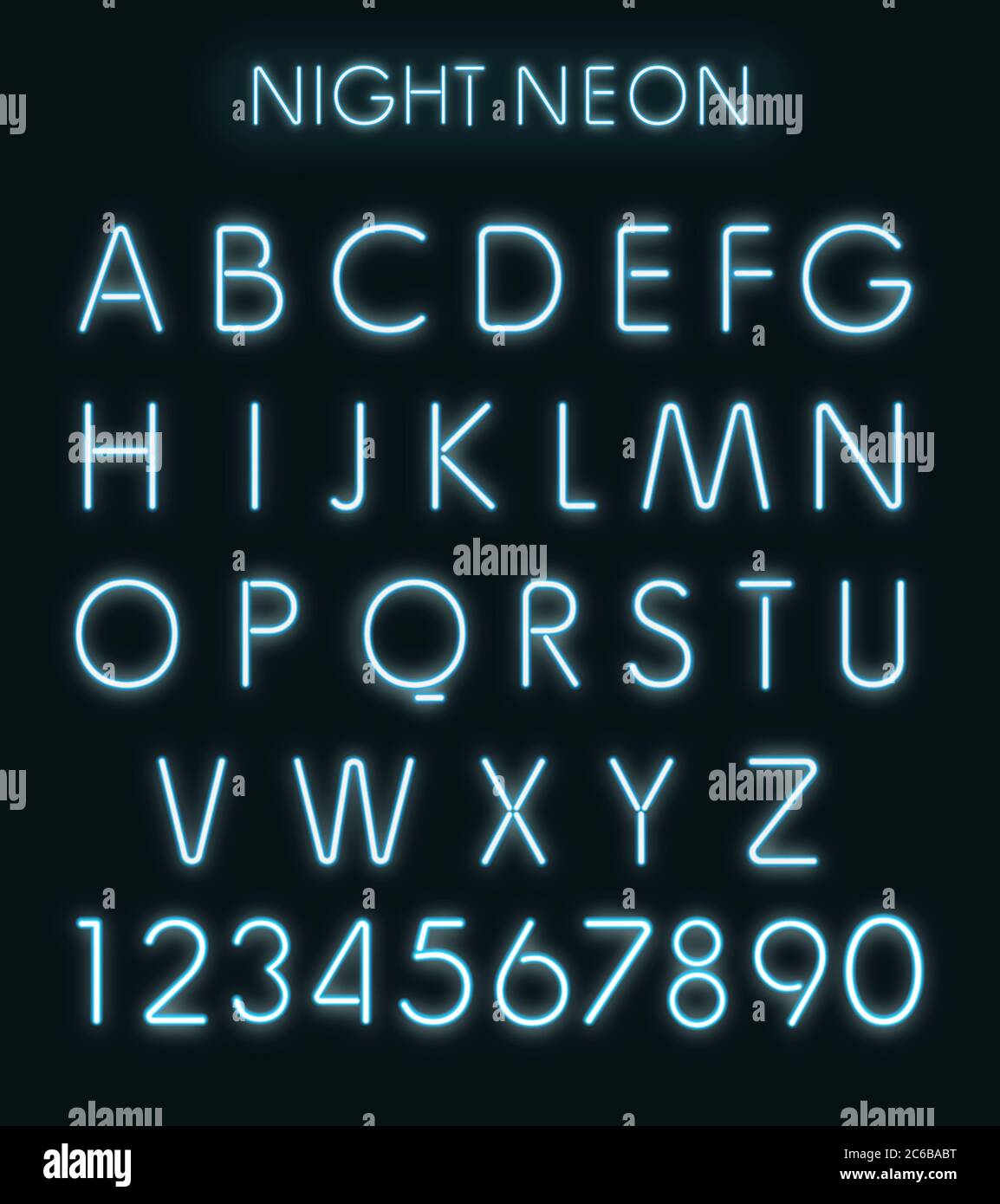 Neon glow alphabet hi-res stock photography and images - Alamy