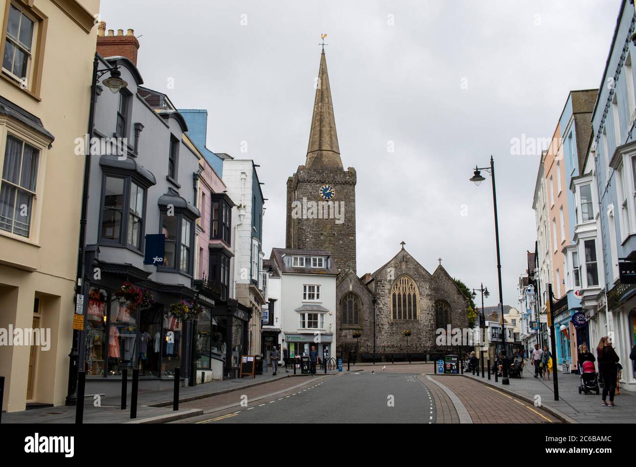 A view of St Mary's Church in Tenby, Pembrokeshire, Wales. Lewis ...