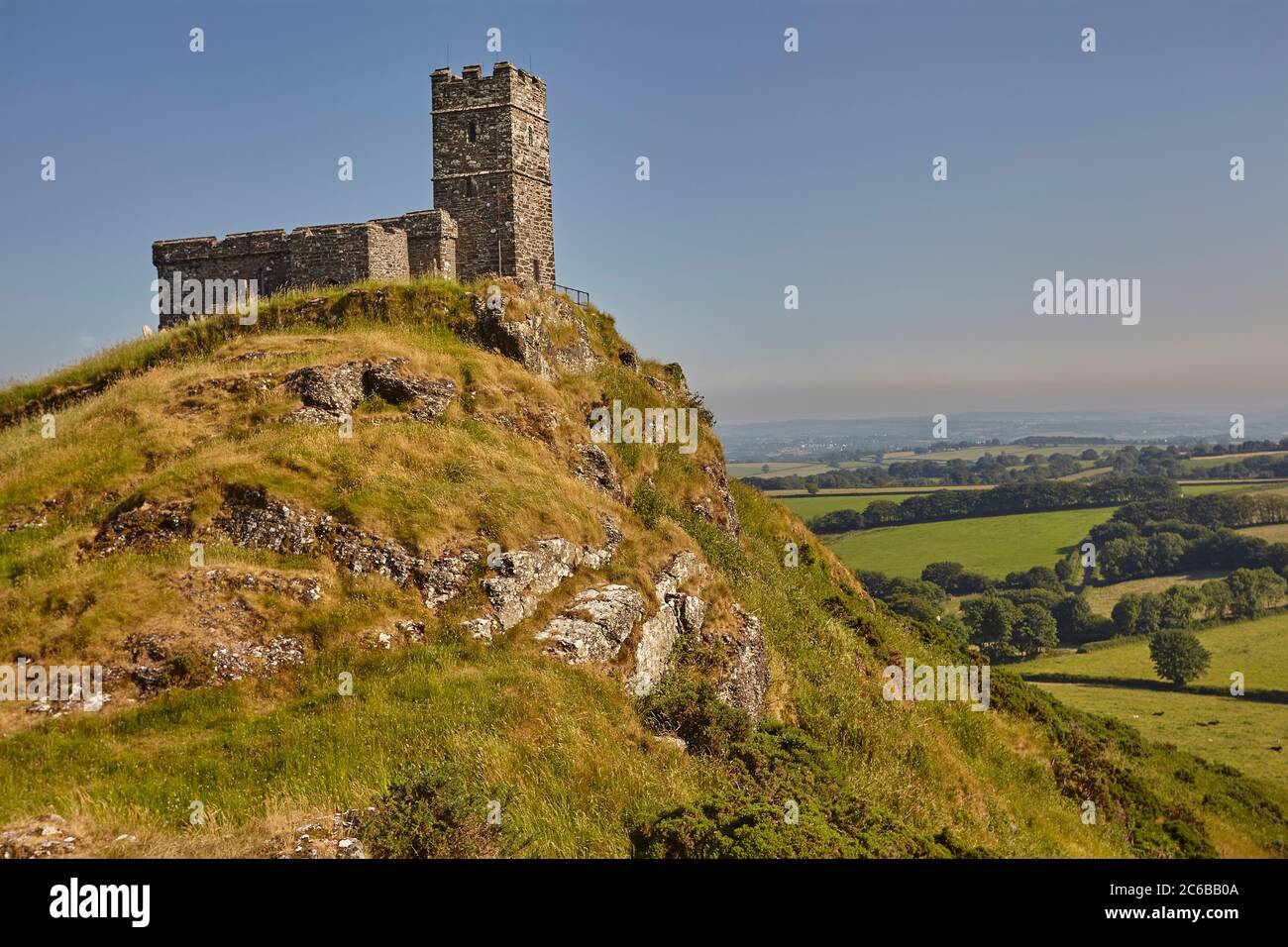 An iconic Dartmoor view of the 13th century St. Michael's Church on ...