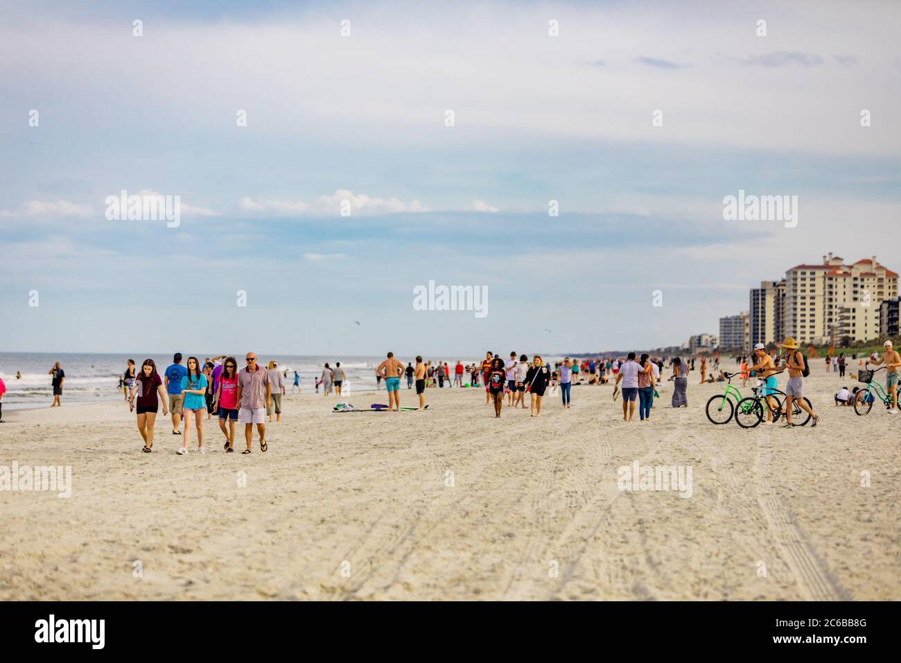 Crowded Jacksonville beach during the Covid-19 Pandemic, Florida ...