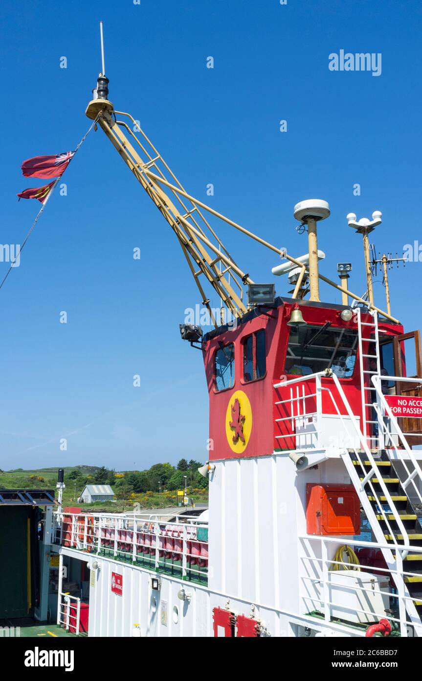 The MV Loch Ranza Ferry arriving at the Island of Gigha from Tayinloan ...