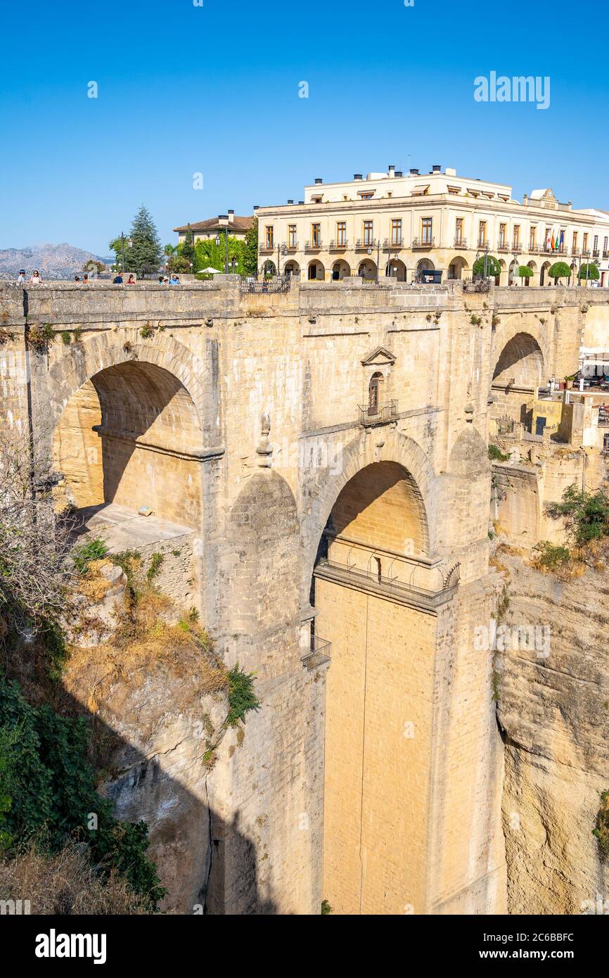 Puente Nuevo (New Bridge), the tallest of the three bridges in Ronda ...