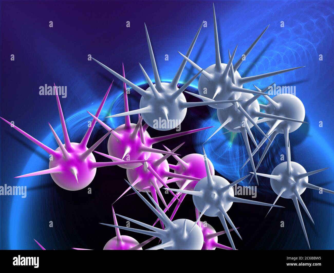 cancer cell attack 3d illustration Stock Photo - Alamy